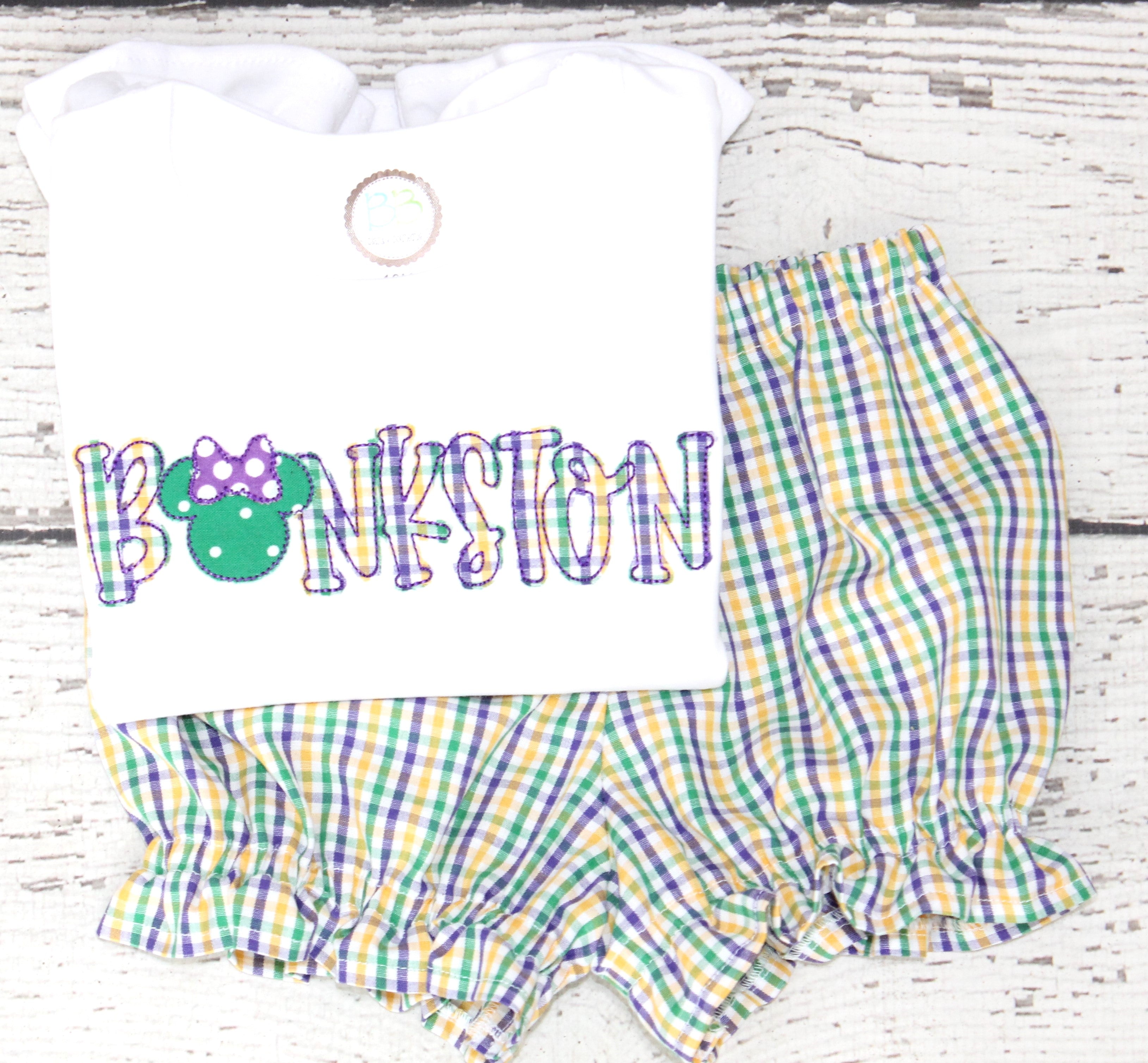 Monogrammed Mardi Gras Disney Outfit – Ellie Handmades